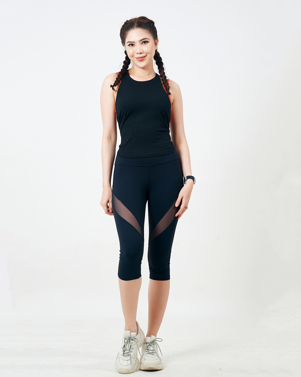 Set Đồ Tập Gym Yoga Nữ Tank Top SG5 Quần Lửng ICADO QL33 (No bra) | Icado